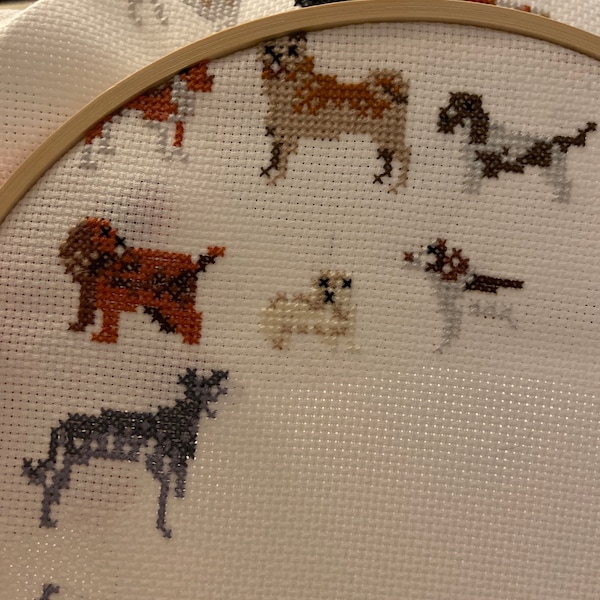 Dog Cross Stitch Pattern (digital Format PDF) - Modern Cross Stitch ...