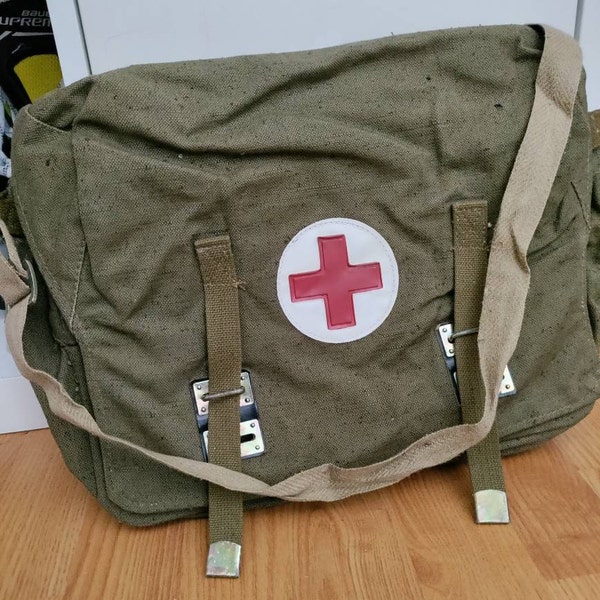 Vintage USSR Army Medic Bag – 1980s Field Medical Canvas Bag – Khaki ...