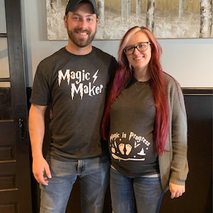 Magic in Progress: Themed Potter Magical Pregnancy Gender Reveal Shirt ...