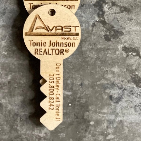 Custom Realtor Keychain, Personalized Wood House Or key Shape, Unique ...