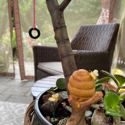 Fairy Garden Beehive With Bees, Bee Hive on Stand, Fairy Garden ...