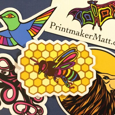 The Blue Snow Monkeys Linoleum Block Print Monkey Art Japanese Onsen ...