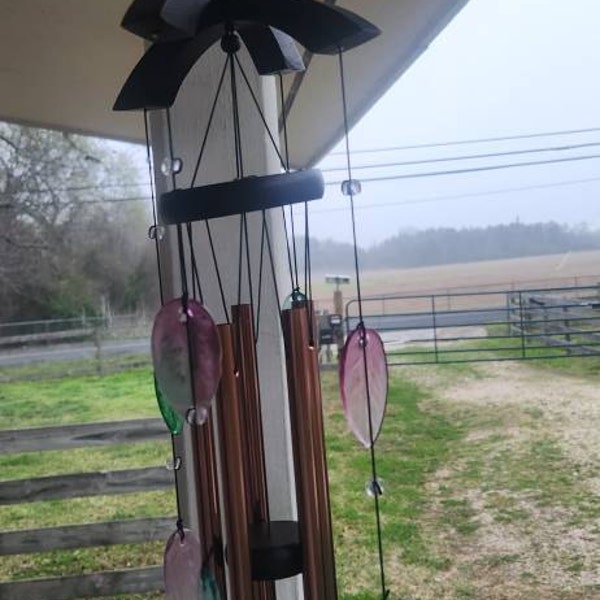 Garden Chime Beautiful Sound Metal, Glass, Personalized Card on Request ...