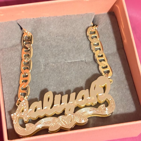 Custom Cursive Name Necklace, Hip Hop Name Jewelry, Initial Letter ...