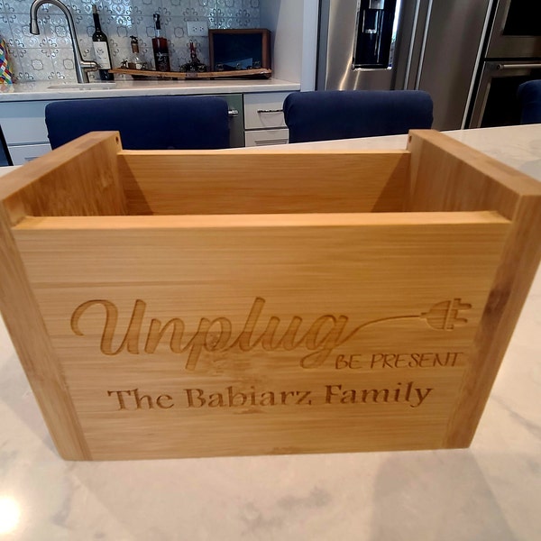 Unplug Family Cell Phone Box - Personalized Cell Phone Box - Be Present ...