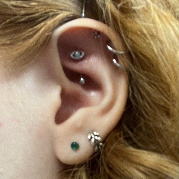 16G Evil Eye Eyebrow Ring/rook Barbell/curved Barbell/rook Earring/rook ...