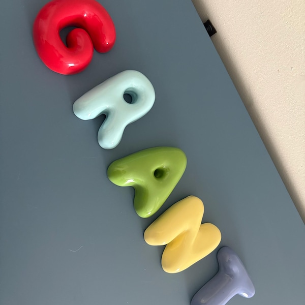 Ceramic Bubble Letters-ceramic Bubble Letter: Colorful Handmade ...