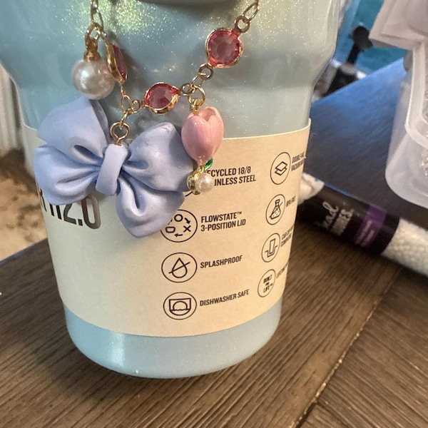 Charm Sets for LSF Stanley | Gold Chain and Gemstone, Bows, and Flowers ...