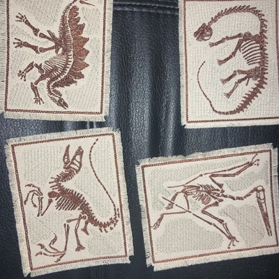 Brachiosaurus Fossil Embroidered Canvas Patch Back Pack Patch Patch ...