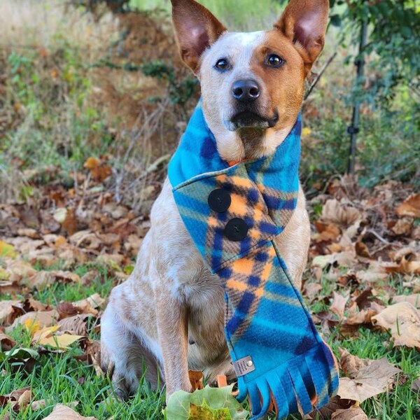 Dog Scarf, Fall Dog Scarf, Winter Dog Scarf, Plaid Dog Scarf, Fleece ...