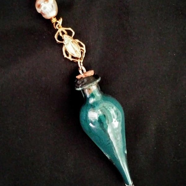 EMPTY Ampoule Vial Amphora Style Liquid Luck Glass Bottle Pendant Hand ...