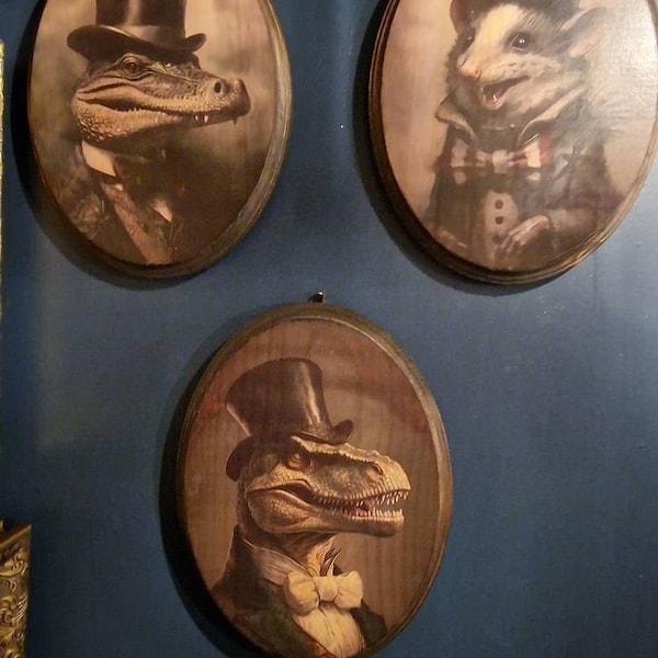 Mr T Rex Dinosaur Victorian Portrait - Vintage Style Tyrannasaurus Rex ...