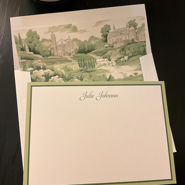 Custom Stationery Personalized | Set of 10 Note Cards With Lined ...