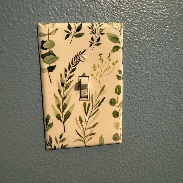 Botanical Light Switch Cover, Switchplate Cover Greenery, Nature Rocker ...