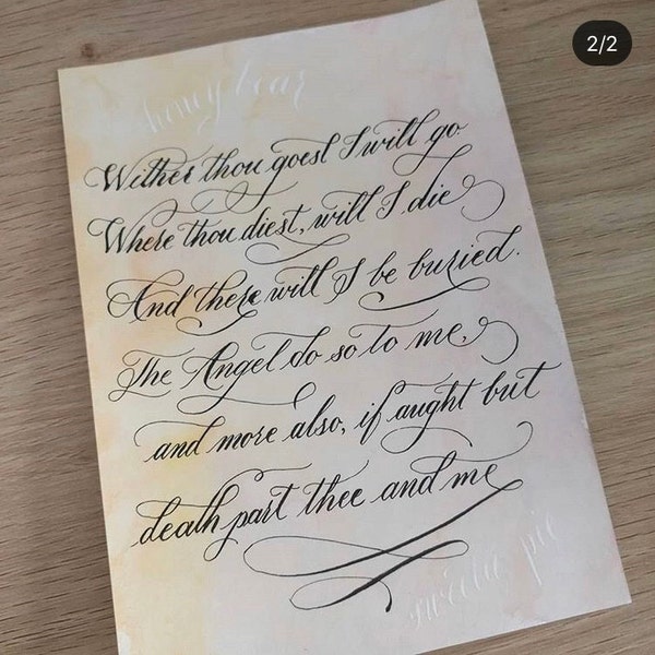 Handwritten Custom Calligraphy A5 Piece - Etsy