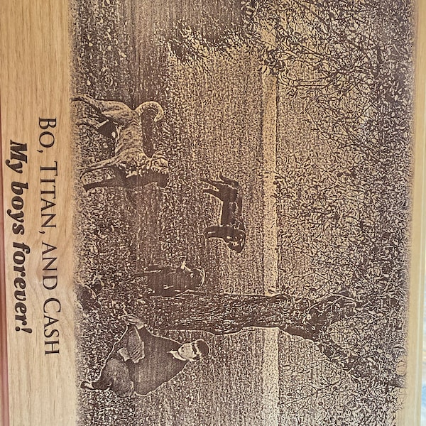 Personalized Laser Engraved Hunting Photo on Red Alder Wood Plaque - Etsy