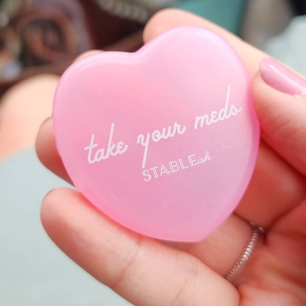 Self Care Cute Pink Heart Pill Box Mental Health Depression Anxiety - Etsy