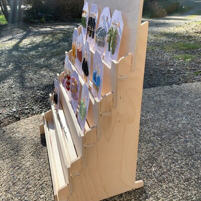 5 Tiered XL Earring Cards Display, Holds 25 Cards, Countertop 5 Tier ...