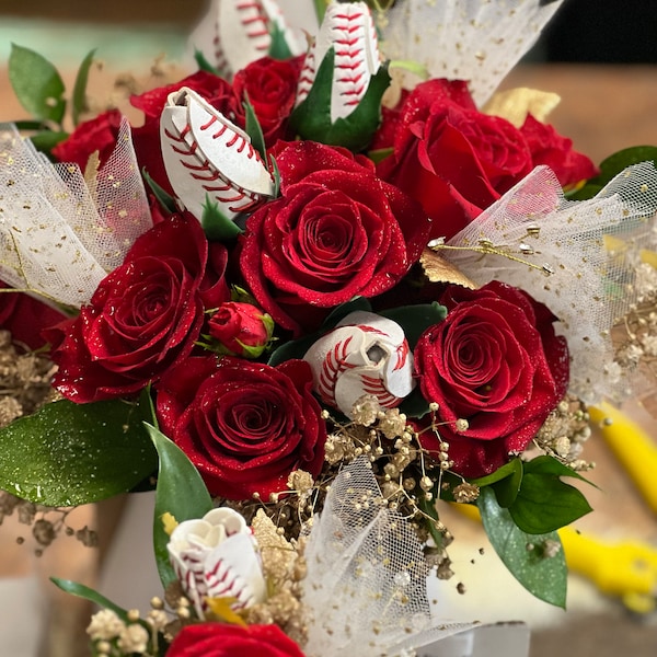 Baseball Roses Select Qty Baseball Gift Back to School - Etsy
