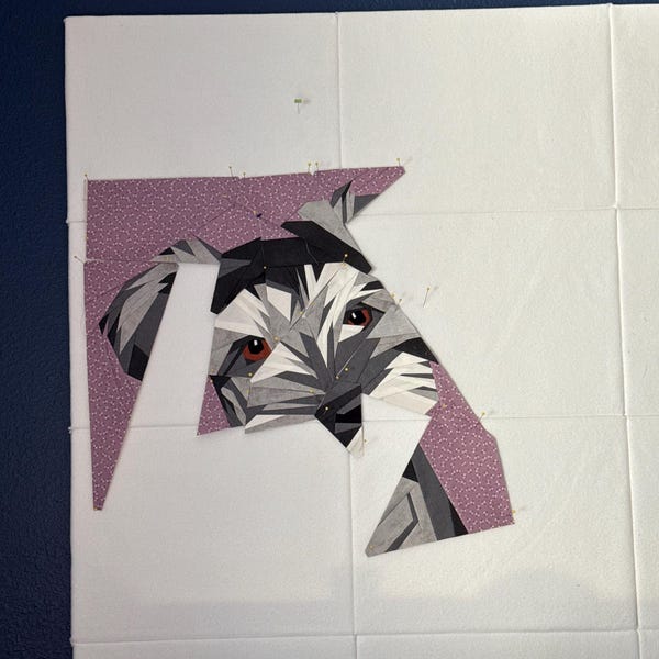Schnauzer Dog Foundation Paper Pieced Quilt Block - Etsy