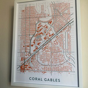 CORAL GABLES FLORIDA Map Print / College Town Map Gifts - Etsy