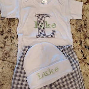 Newborn Baby Boy Clothes Personalized Bodysuit Boy Personalized Hat ...