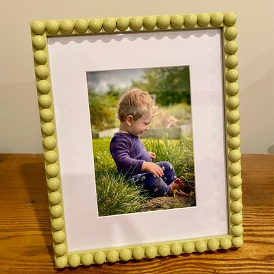 Glossy Beaded Bobbin Picture Frame Lacquered Bobbin Frame Painted ...