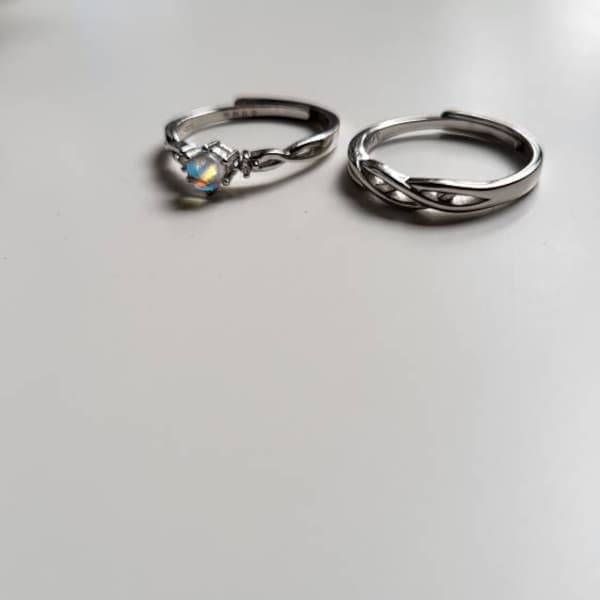 Gold Diamond Promise Ring Set for Couples Matching Ring Set for Him and ...