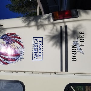 America First Patriotic Die Cut Decal Laptop Truck Car Bumper Sticker ...