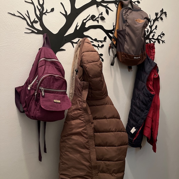 Metal Coat Rack Wall Hanger, Hook Coat Rack Wall Hanging, Large Wall ...