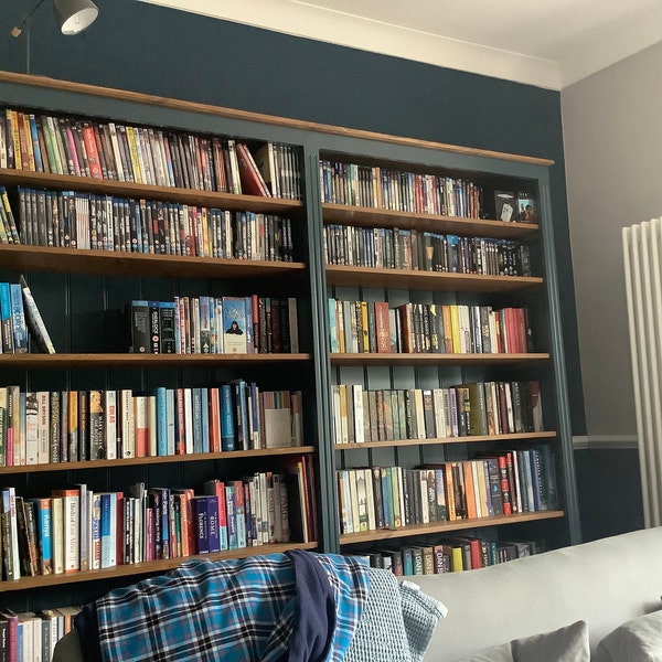 Solid Pine 8ft Tall Bookcase, Adjustable Display heavy Duty Library ...