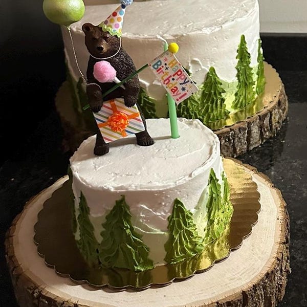Grizzly Bear Birthday Cake Topper/party Animal Cake Topper/birthday ...