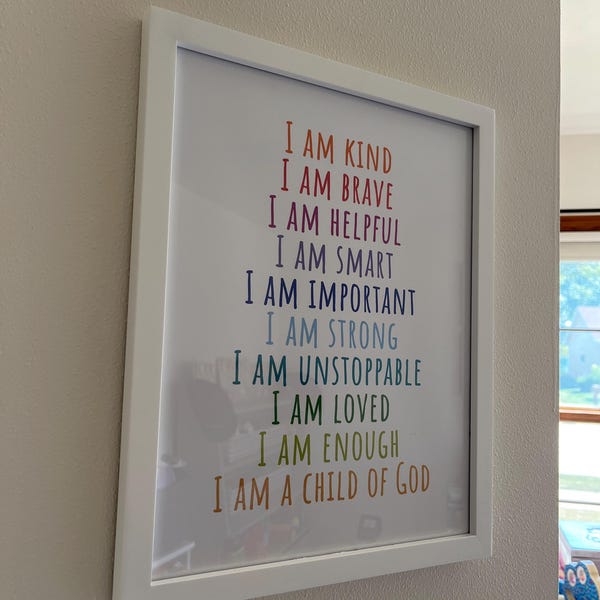 Positive Affirmations for Kids, Classroom Art, Motivational Poster ...