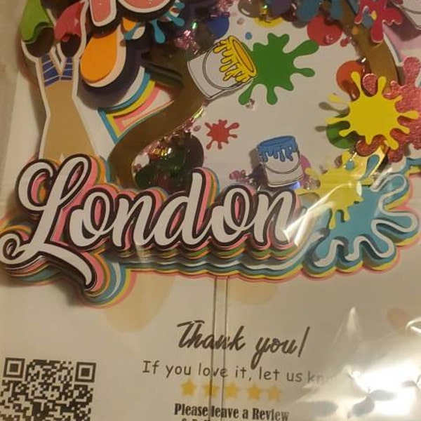 Paint Party Splatter Cake Topper/art Party Cake Topper/paint Shaker ...