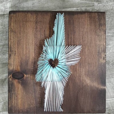 TWO State String Art, Nail Art, Heart in 2 Places String Art, Two ...