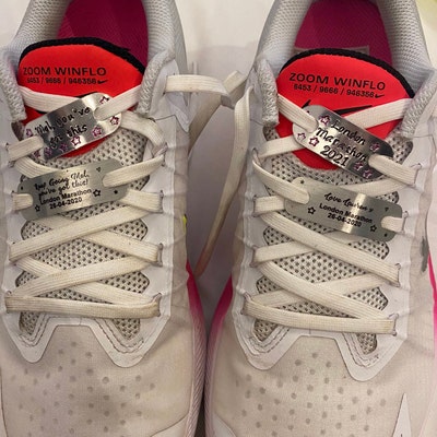 Personalised Trainer Tags, Hand Stamped Trainer Tags, Running Gift ...