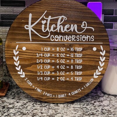 Kitchen Conversion Chart SVG, Measuring Cheat Sheet SVG, Measuring Cups ...