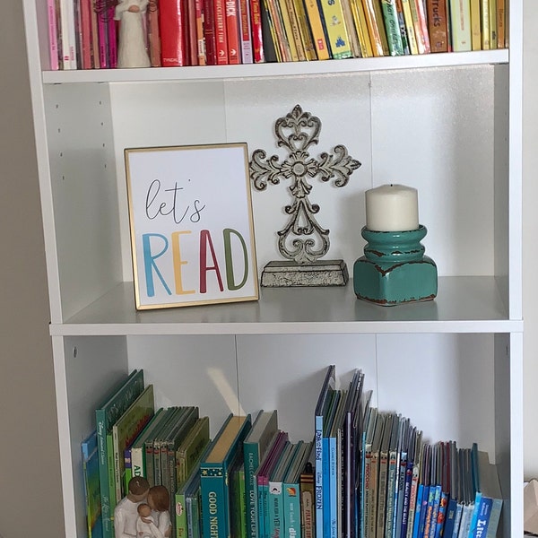 Let's Read Printable, Reading Print for Children, Playroom Wall Art ...