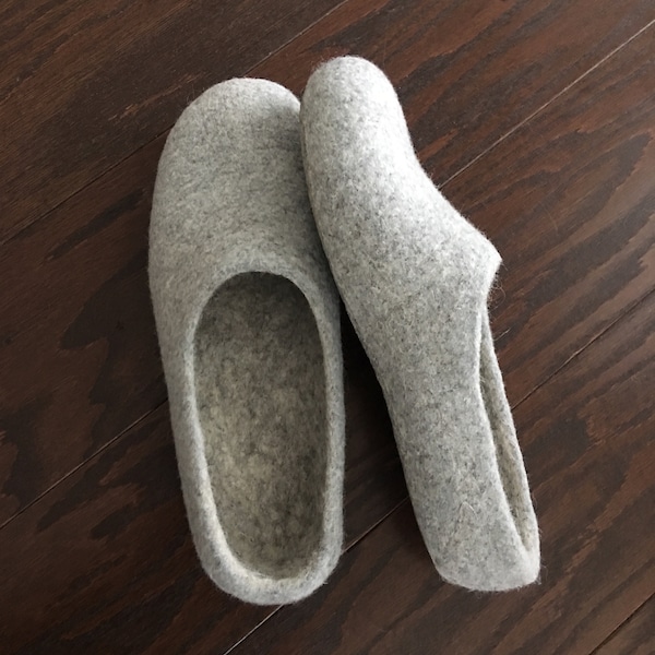 Felted Clogs Blue Felt Shoes Women Clogs Organic Slippers Women Wool ...
