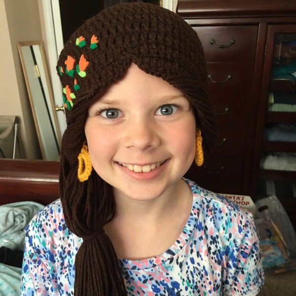 Elena of Avalor Crochet Wig Hat, Disney Princess Elena of Avalor Wig ...