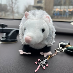 Beaded Possum Charm Keychain - Etsy