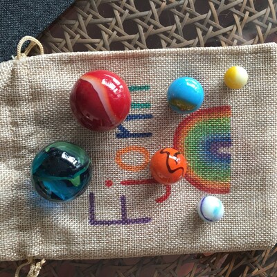 Marbles Aquarius Set of 9 Medium 22mm Marbles Including 3 Handmade ...