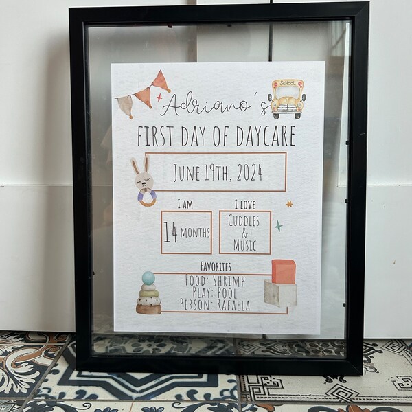 First Day at Daycare Printable Sign! Custom First Day at School Sign - Etsy