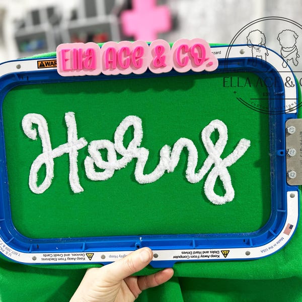Chenille Yarn Script Font Applique Embroidery Seven Sizes 2, 3, 4, 5, 6 ...