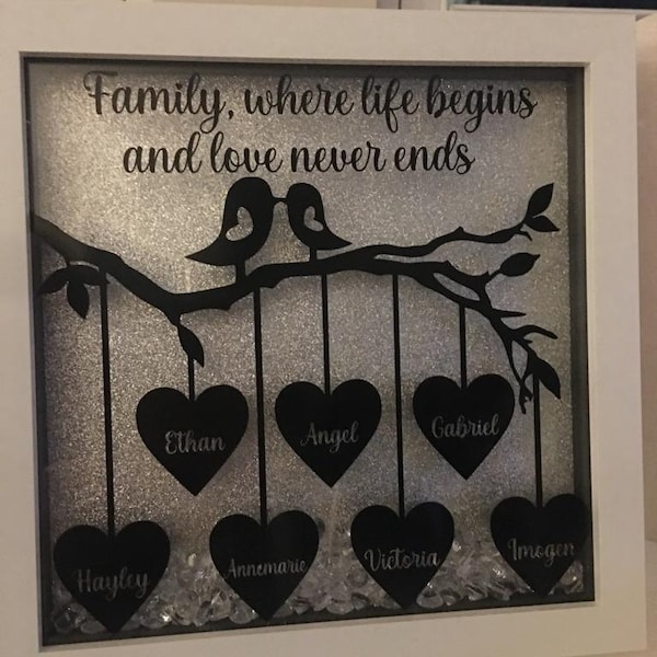 Personalised Family Frame- Personalised Named Frame Including Diamontes ...