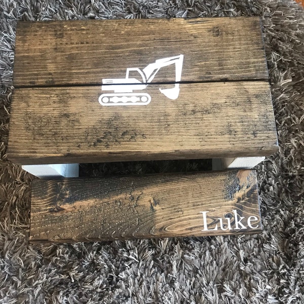 Personalized Rustic Kids Step Stool With Graphic - Etsy