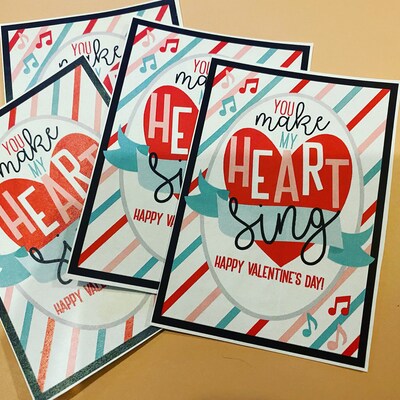 You Make My Heart Sing Valentine's Day Printable Tags Music Valentine ...