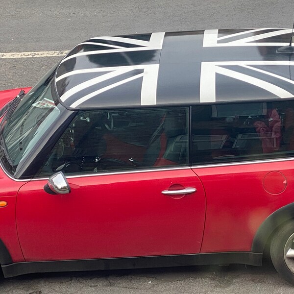 NEO00941A Black Union Jack Flag Roof for Mini Graphics Decals Stickers ...
