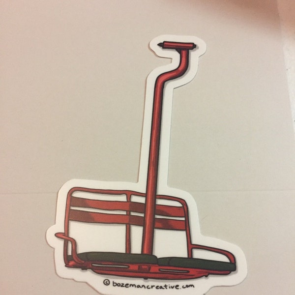 Red Chair - Chair Lift Skiing Sticker - Etsy