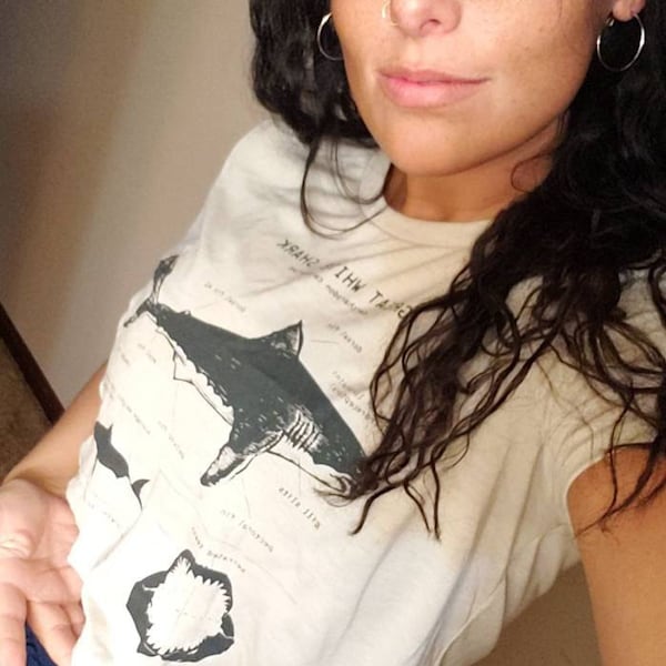 Great White Shark Anatomy Crop Top, Great White Shark Crop Top, Ladies ...